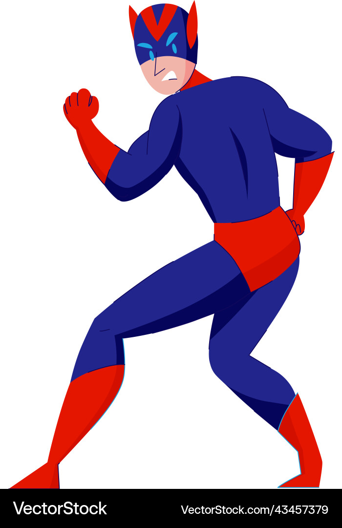 Creeping superhero pose composition Royalty Free Vector