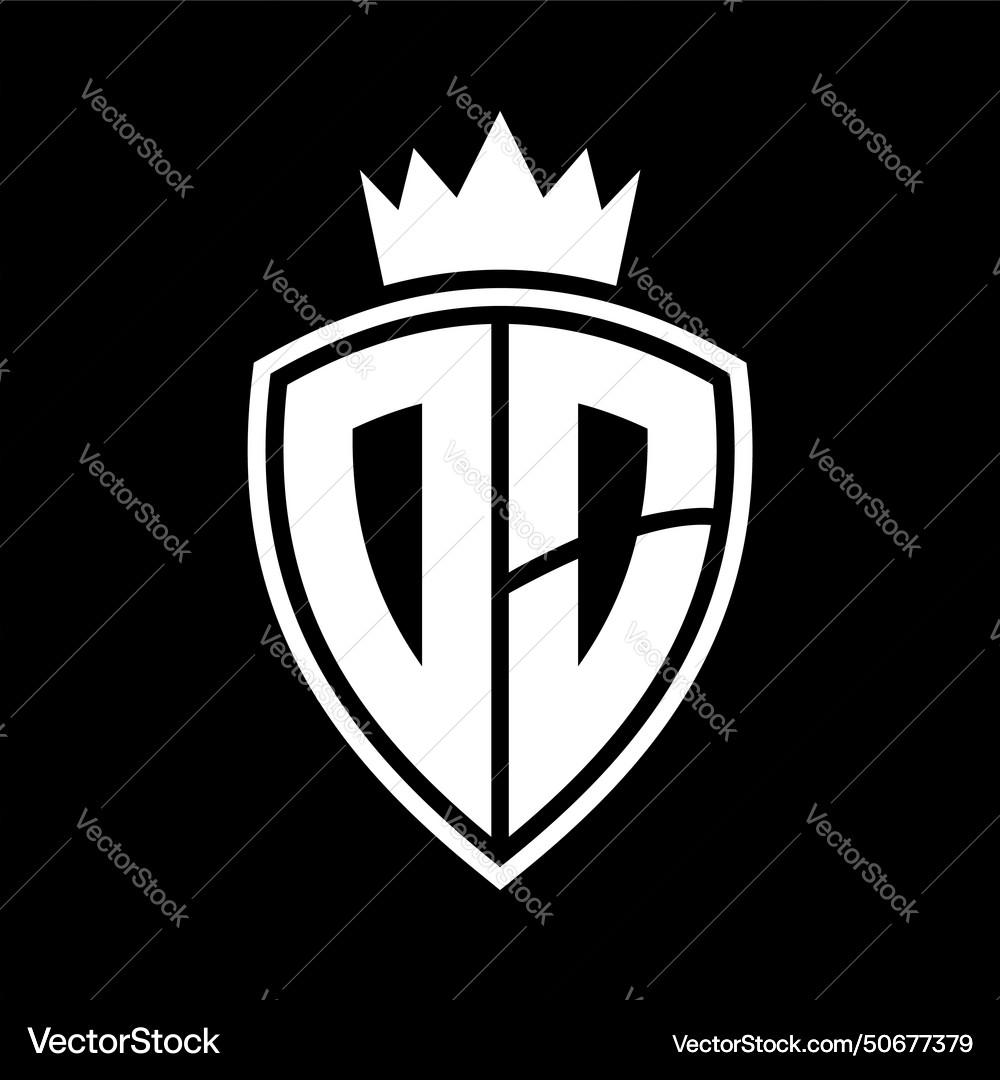 Do letter monogram shield and crown outline shape Vector Image