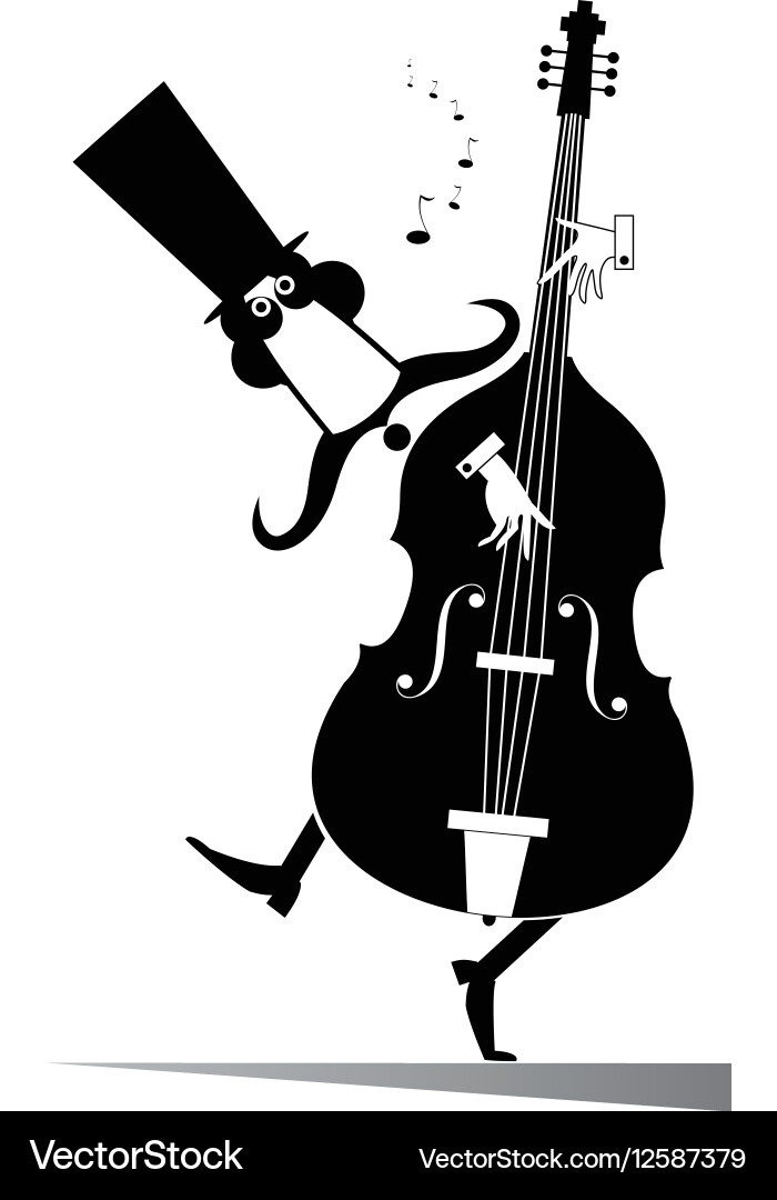 Double bass musician Royalty Free Vector Image