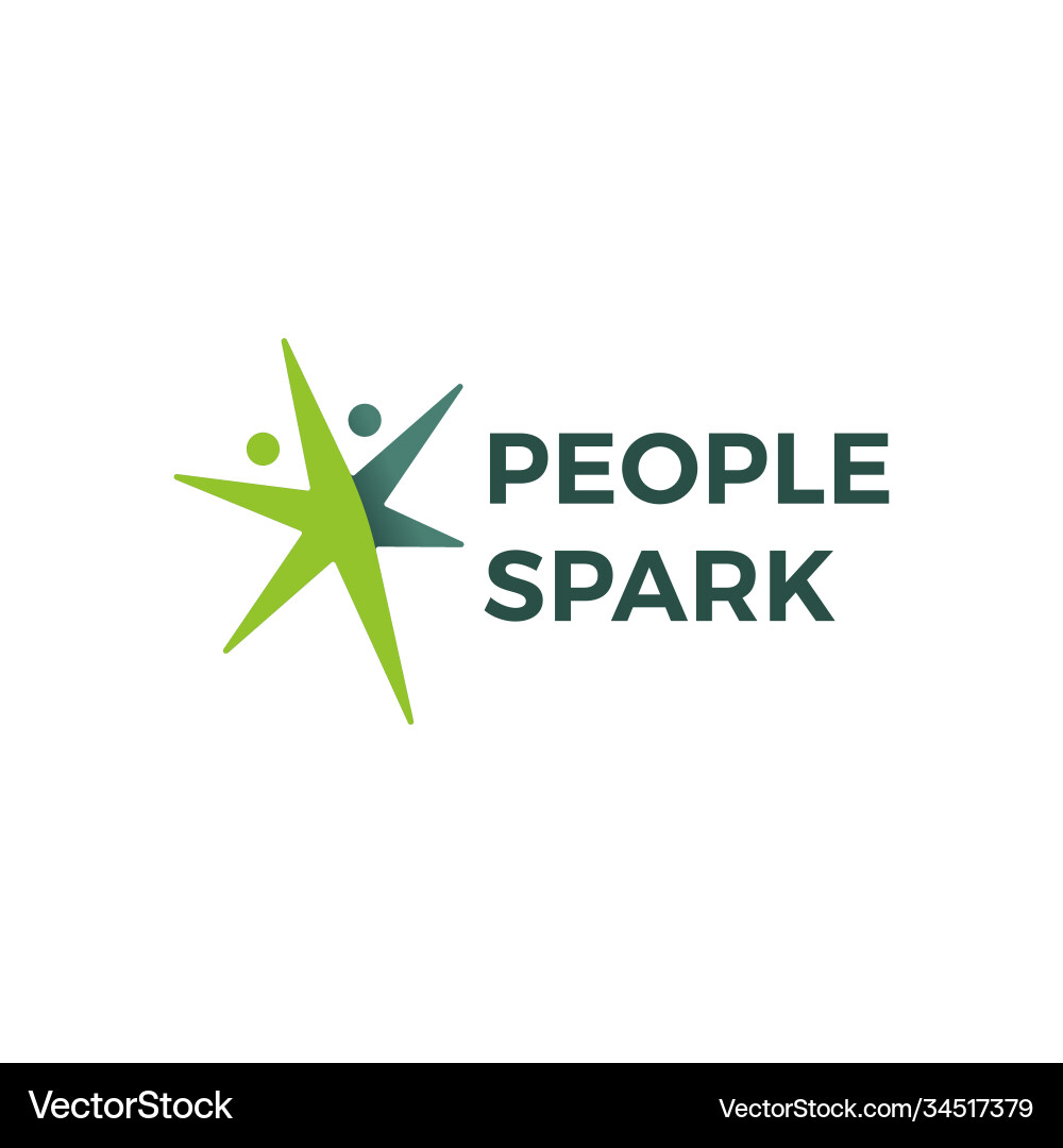 People spark health active logo icon Royalty Free Vector