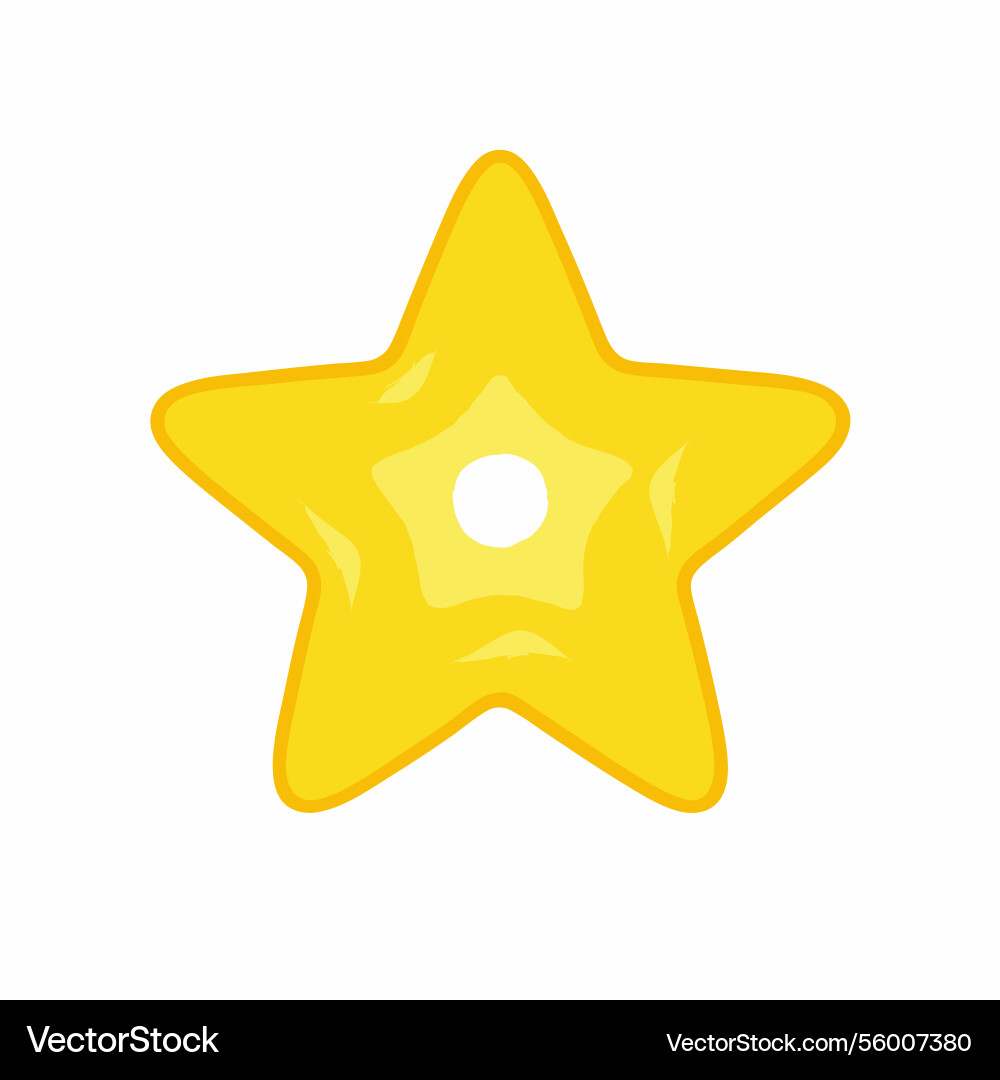 A yellow star shape with white center graphic Vector Image