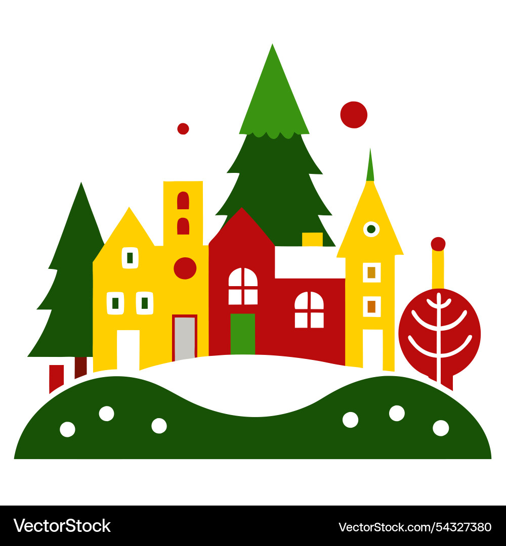 Christmas-village Royalty Free Vector Image - VectorStock