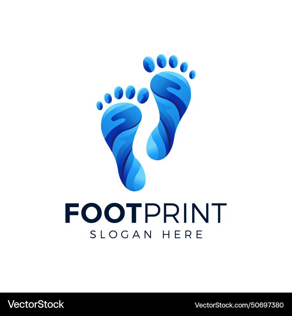 Foot print logo care design Royalty Free Vector Image