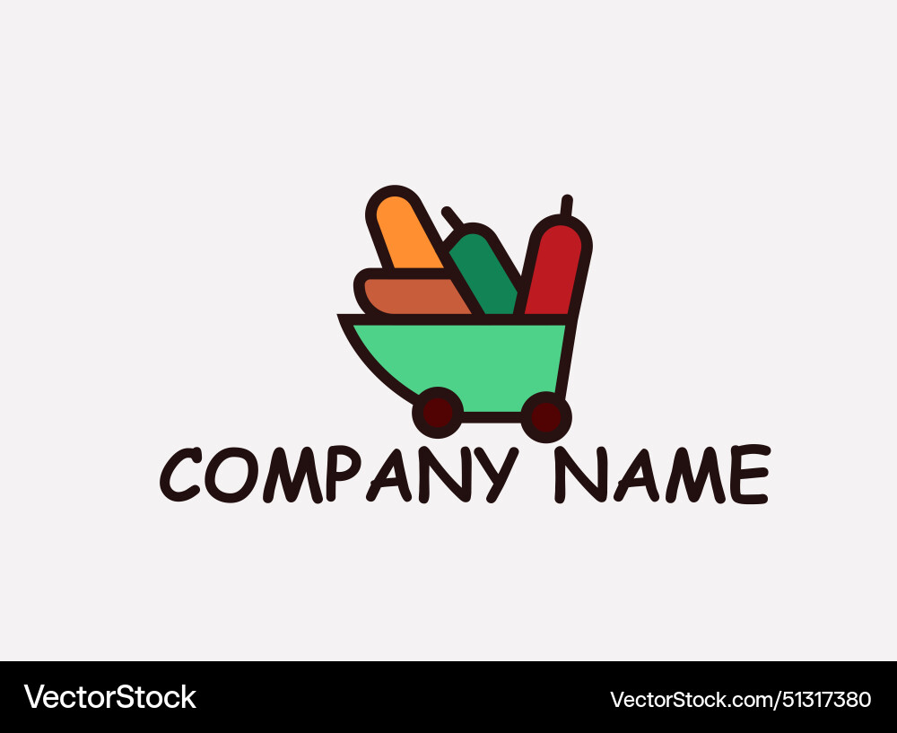 Grocery shop logo design Royalty Free Vector Image