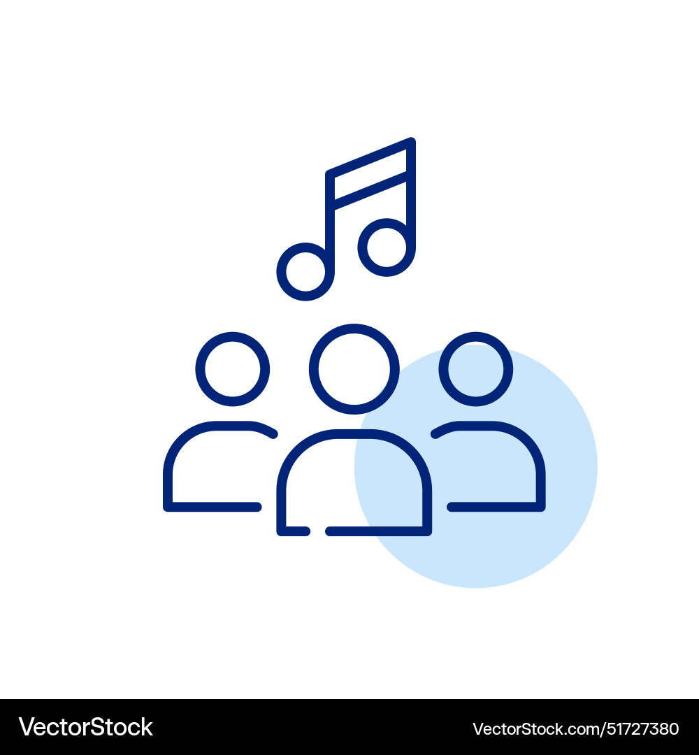 Group of people and musical note share music Vector Image