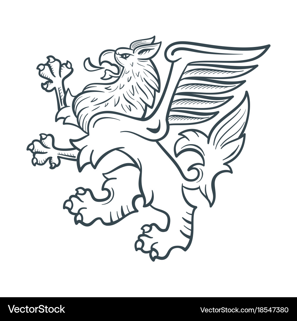 Heraldic Griffin Emblem Royalty Free Vector Image