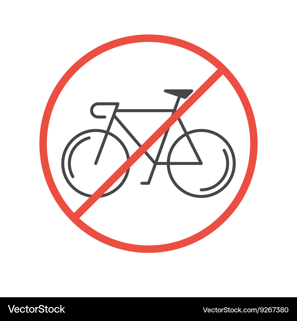 Modern of bicycles prohibited symbol Royalty Free Vector