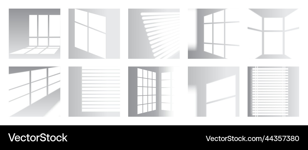 Overlay sun light shadows from window white wall Vector Image