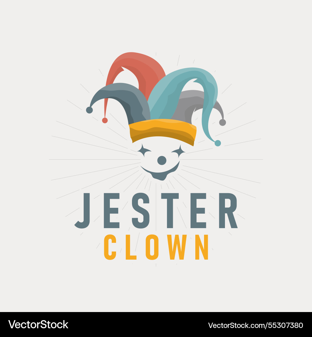 Simple template jester hat logo minimalist joker Vector Image