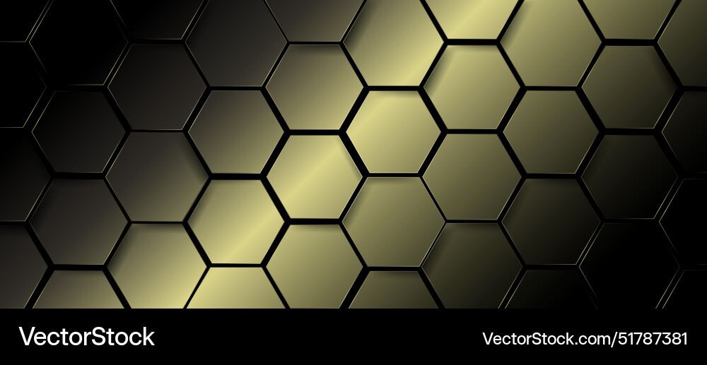 Abstract gold hexagon geometric pattern Royalty Free Vector