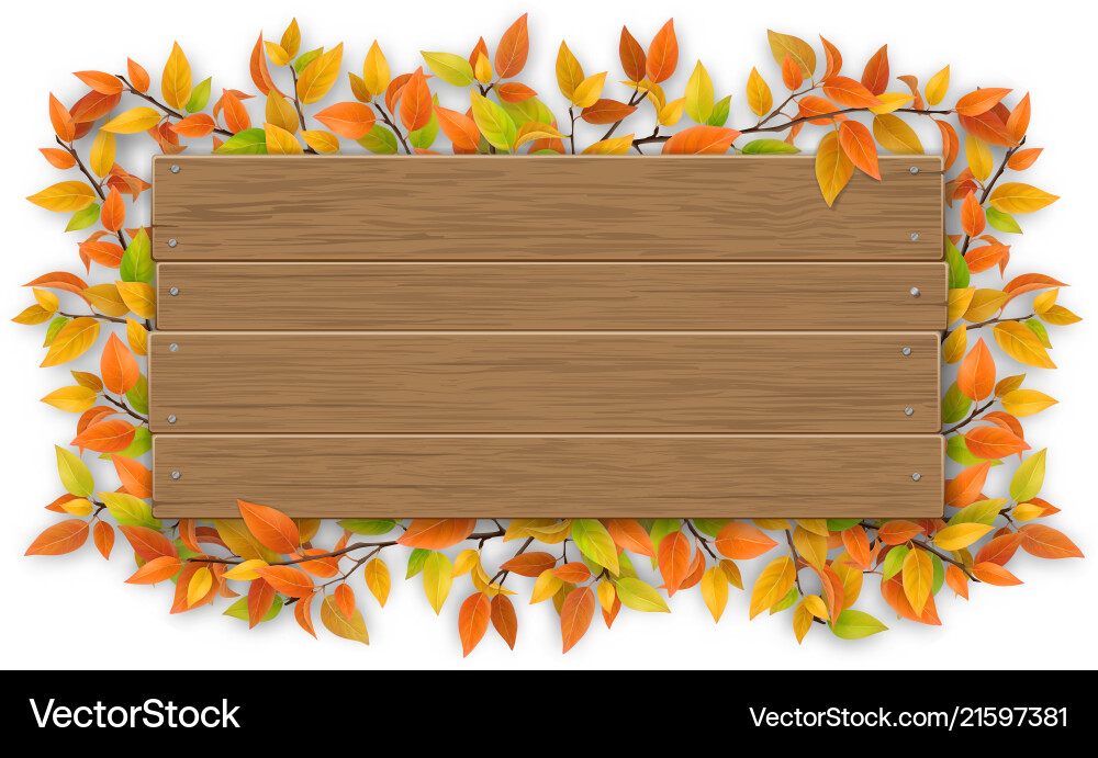 Autumn Wooden Sign Royalty Free Vector Image - VectorStock