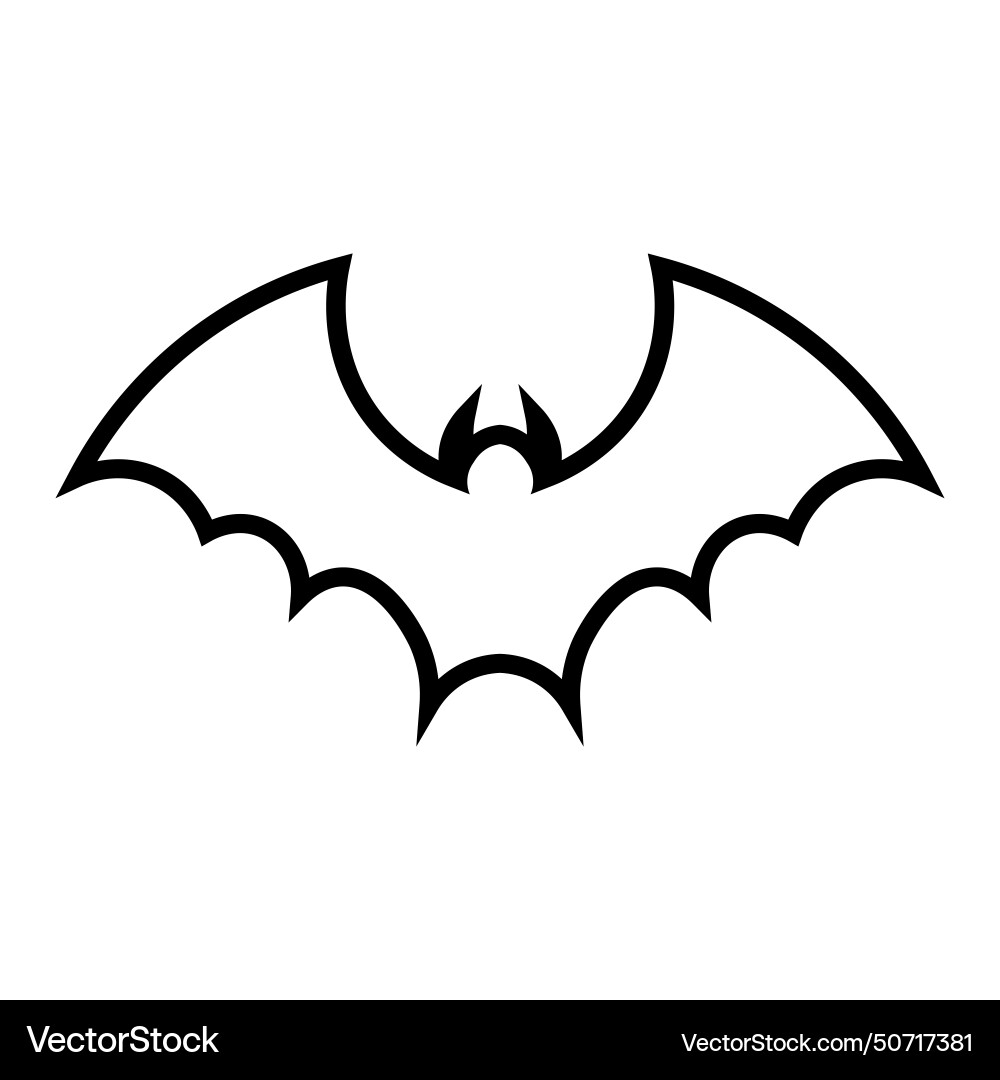 Black bat icon on white background Royalty Free Vector Image