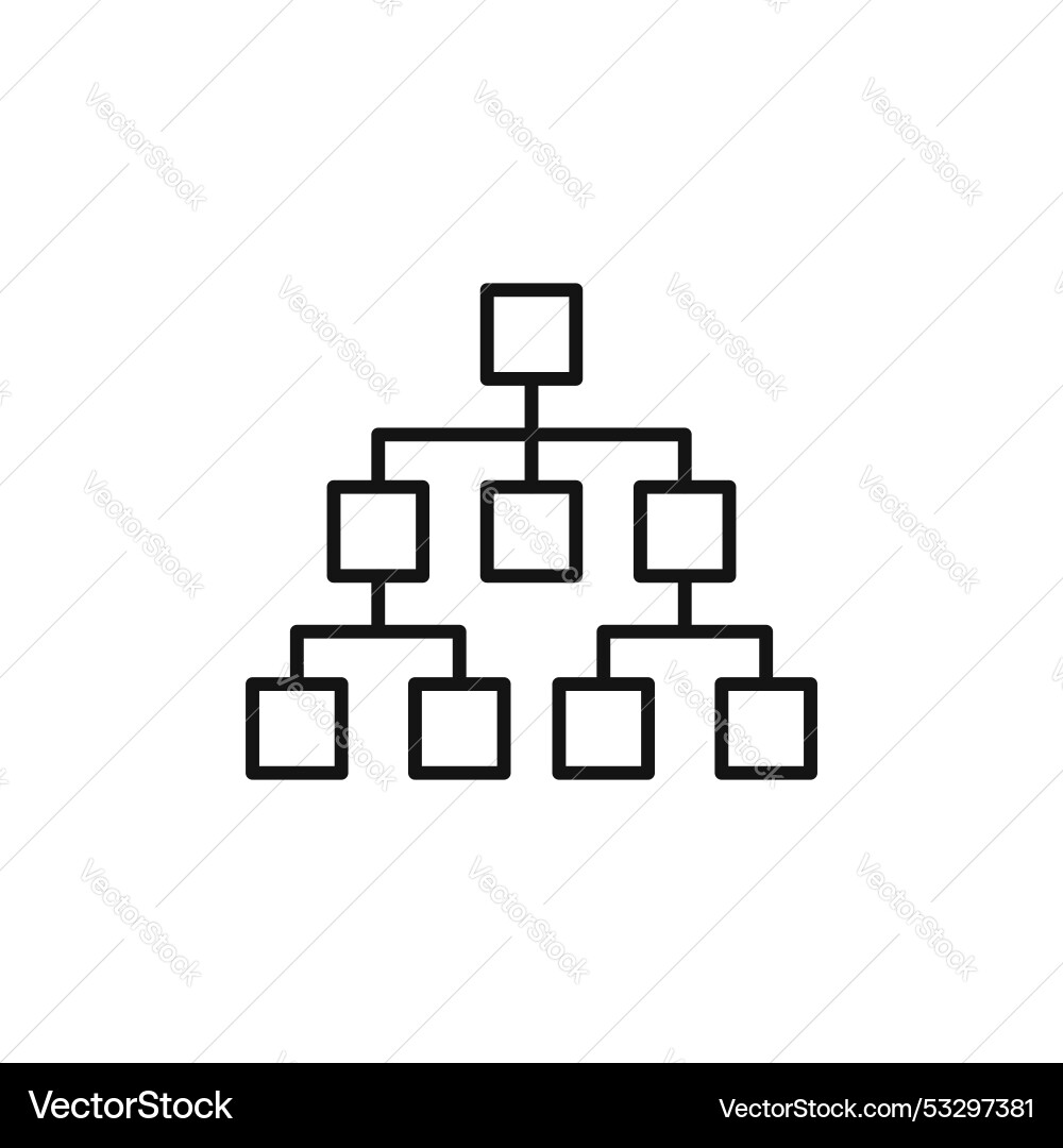 Chart tree icon set company team organization Vector Image