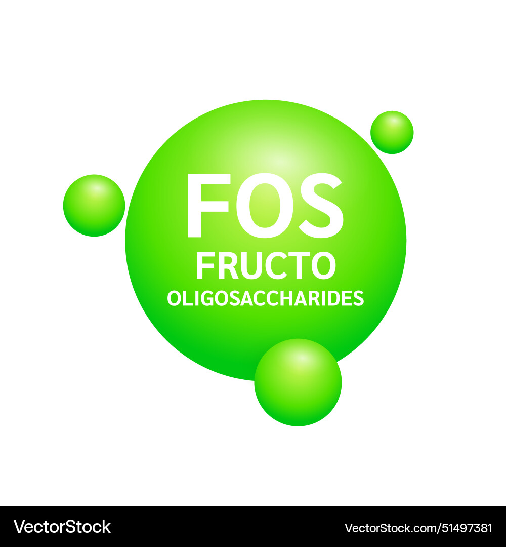 Fructo oligosaccharides fos oligofructose Vector Image
