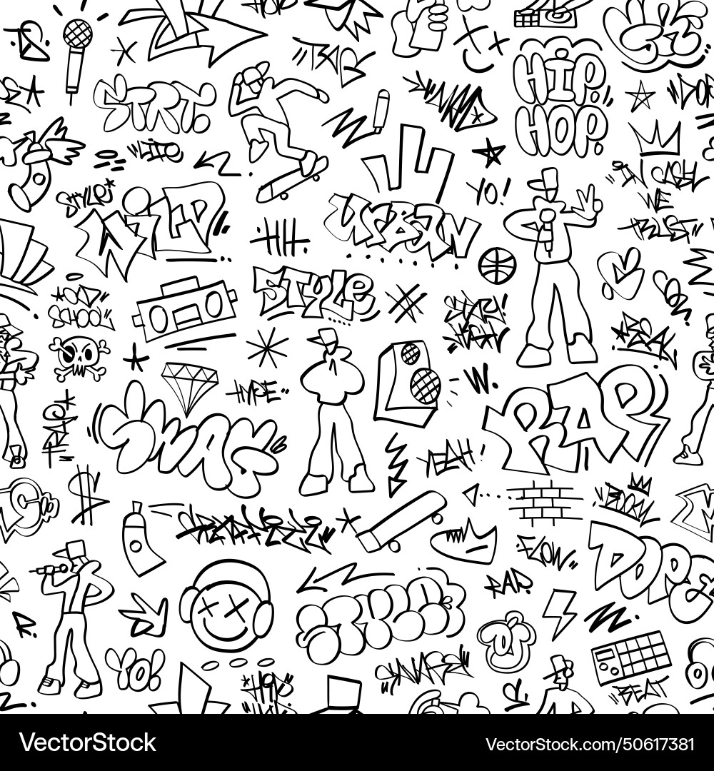 Graffiti rap musicstreet style lettering Vector Image