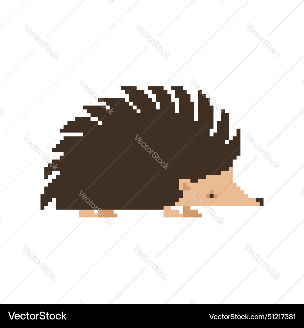 Hedgehog pixel art pixelated small animal Vector Image