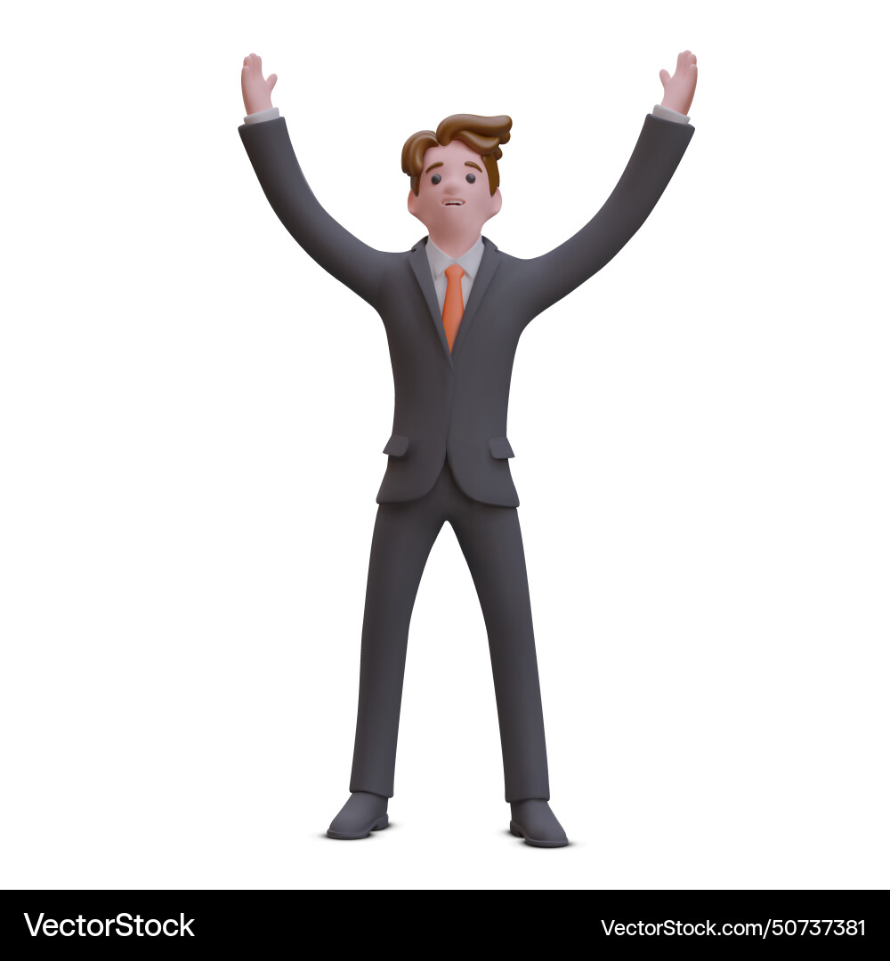 Man raised his hands and looks up gesture Vector Image