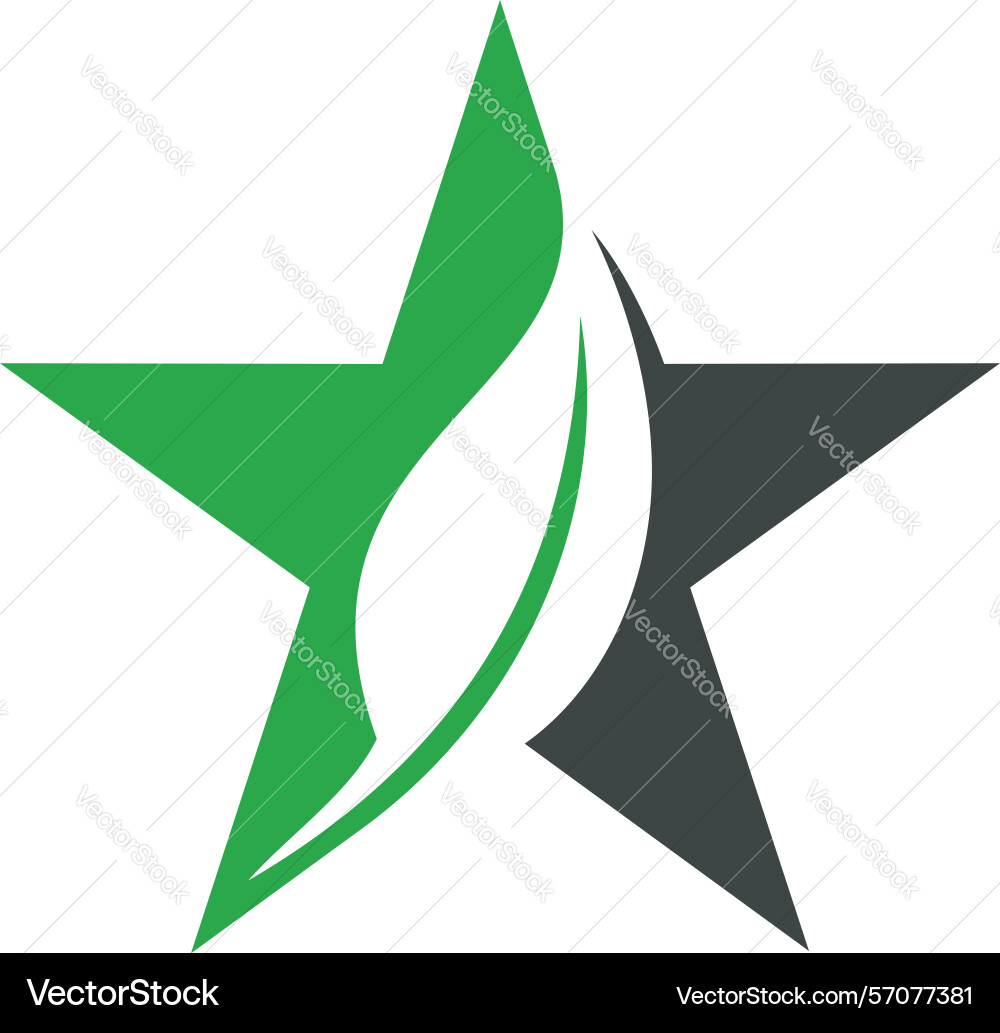 Star leaf logo template design eps 10 Royalty Free Vector