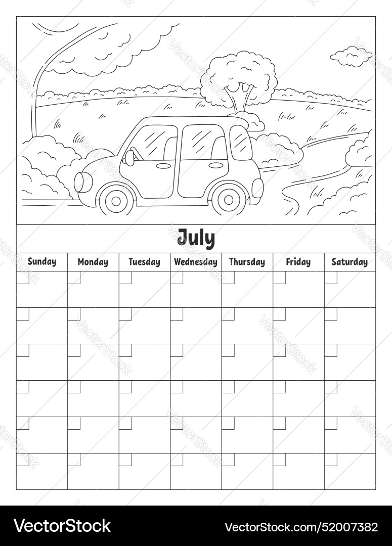 Blank calendar template for one month without Vector Image