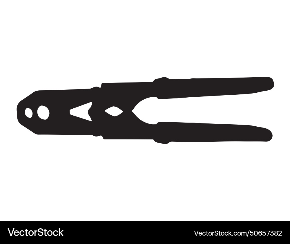 Crimp tool silhouette art Royalty Free Vector Image
