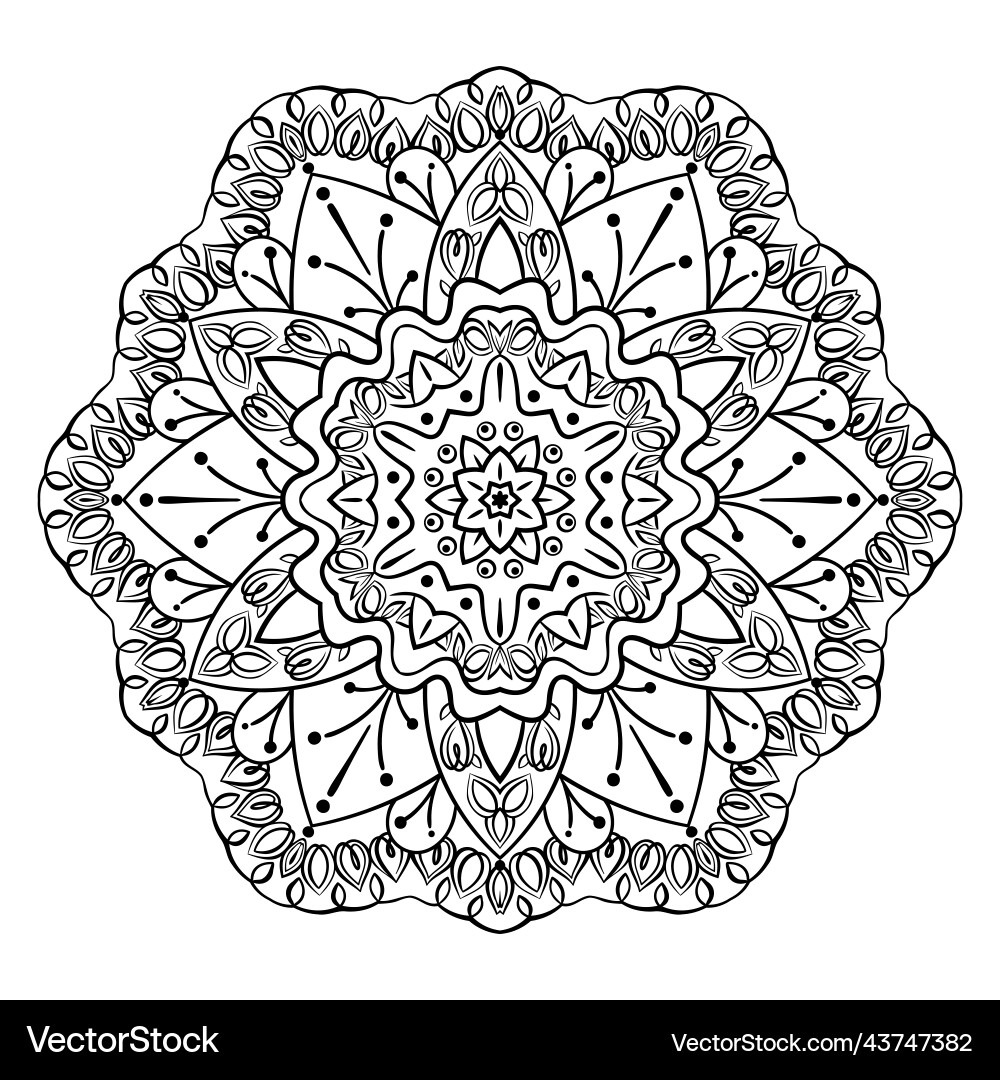 Mandala with flower ornaments Royalty Free Vector Image