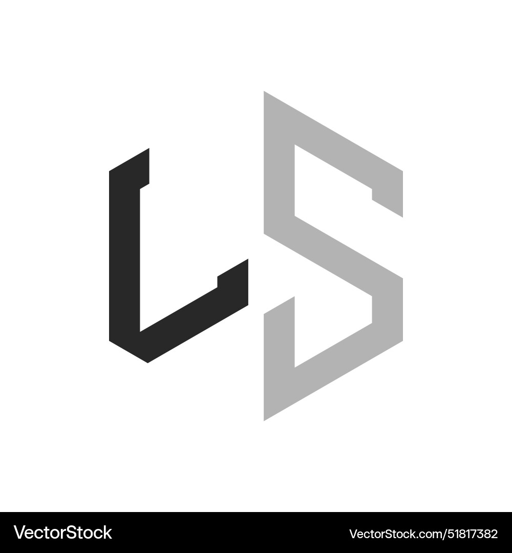 Modern unique hexagon letter ls logo design Vector Image