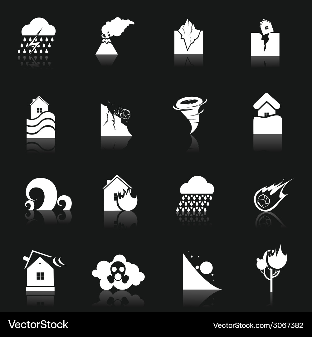 Natural disaster icons Royalty Free Vector Image