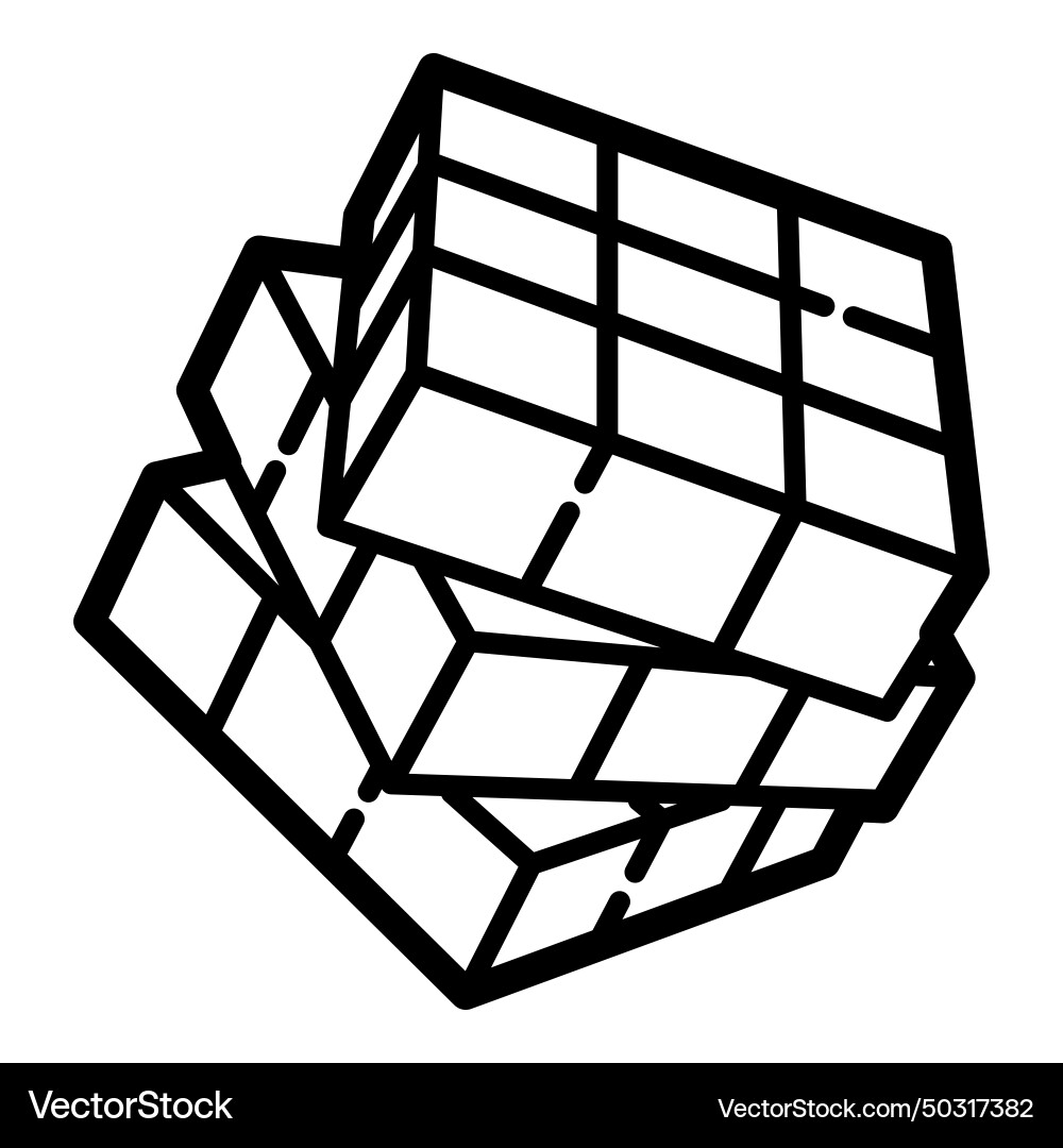 Rubiks cube flat icon isolated on white background Rubiks cube flat icon isolated on white background
