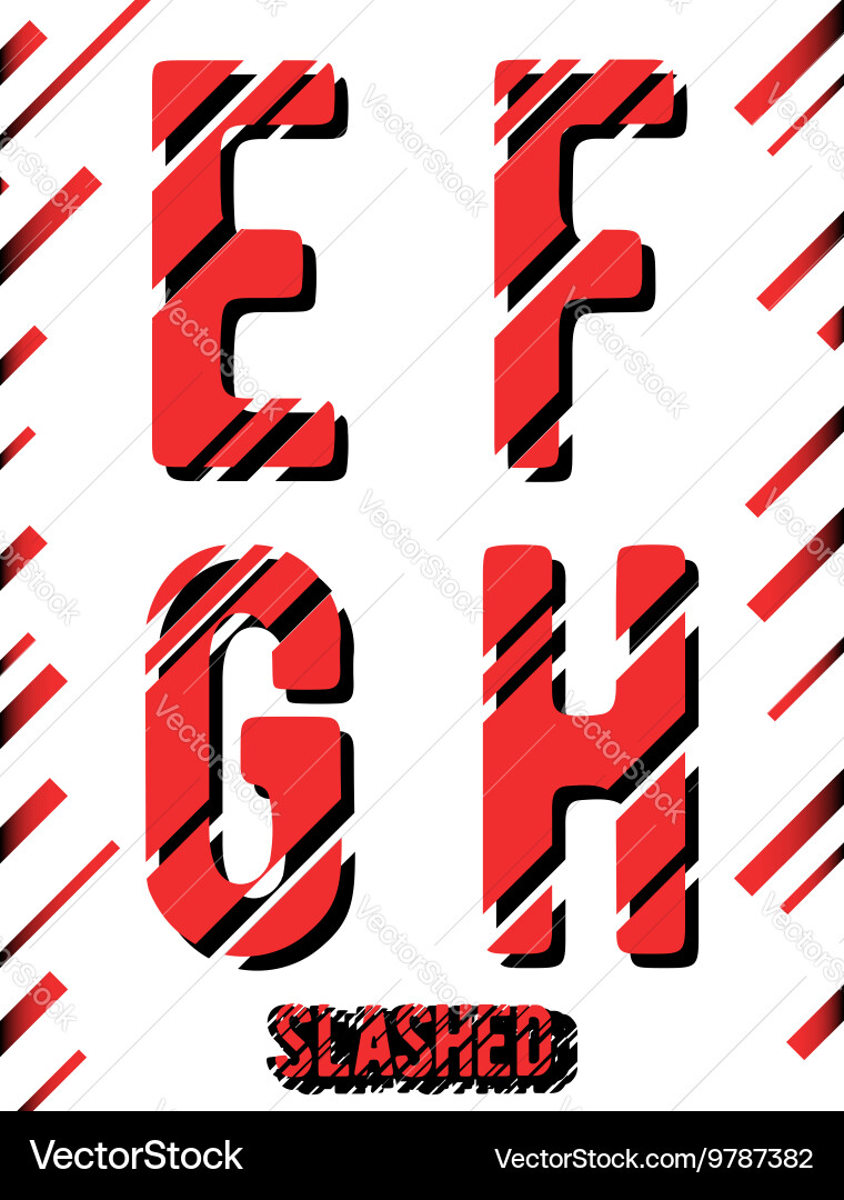 Slashed font template Royalty Free Vector Image