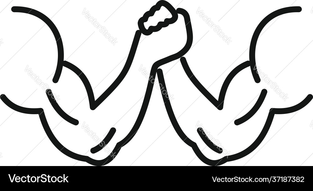 Strong arm wrestling icon outline style Royalty Free Vector
