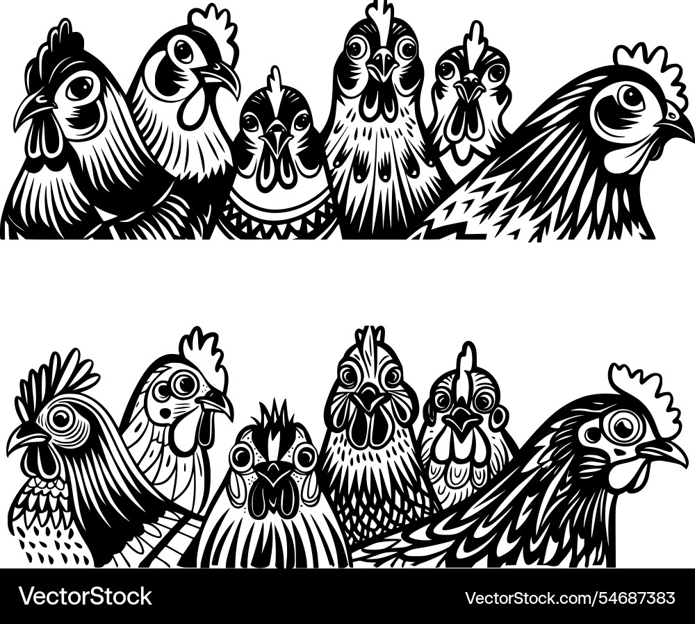Chicken cute rooster clipart farm Royalty Free Vector Image