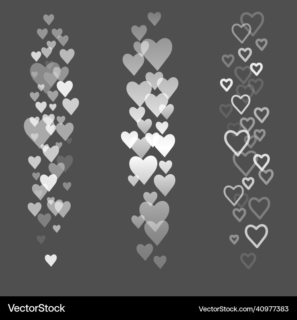 Flying white transparent hearts love likes Vector Image
