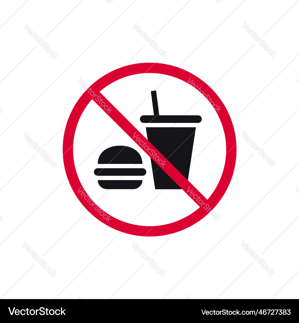 Forbidden Food Drink Sign Royalty Free Vector Image