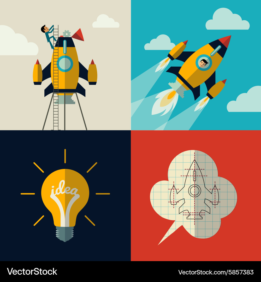 Growth and development launch a innovation Vector Image