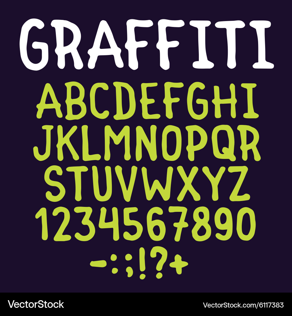 Hand drawn graffiti letters set Royalty Free Vector Image