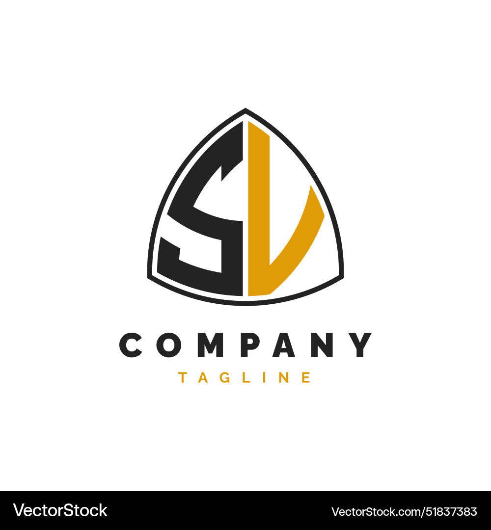 Initial letter sv logo design alphabet Royalty Free Vector