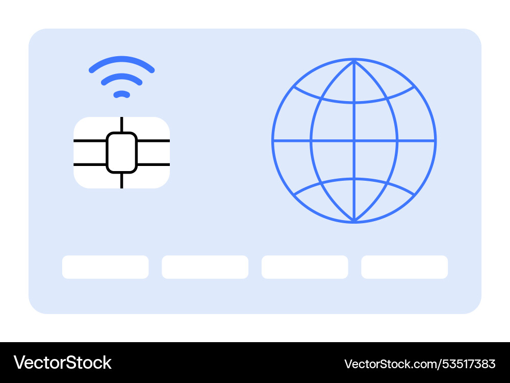 International smart card with microchip Royalty Free Vector