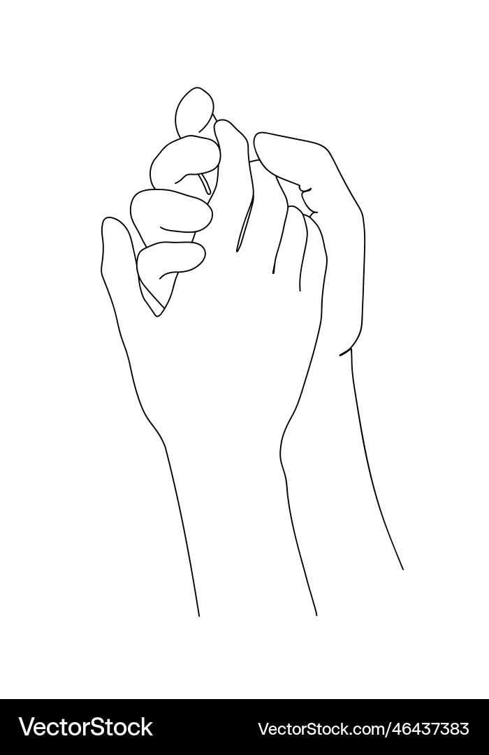 Love holding hands one line Royalty Free Vector Image