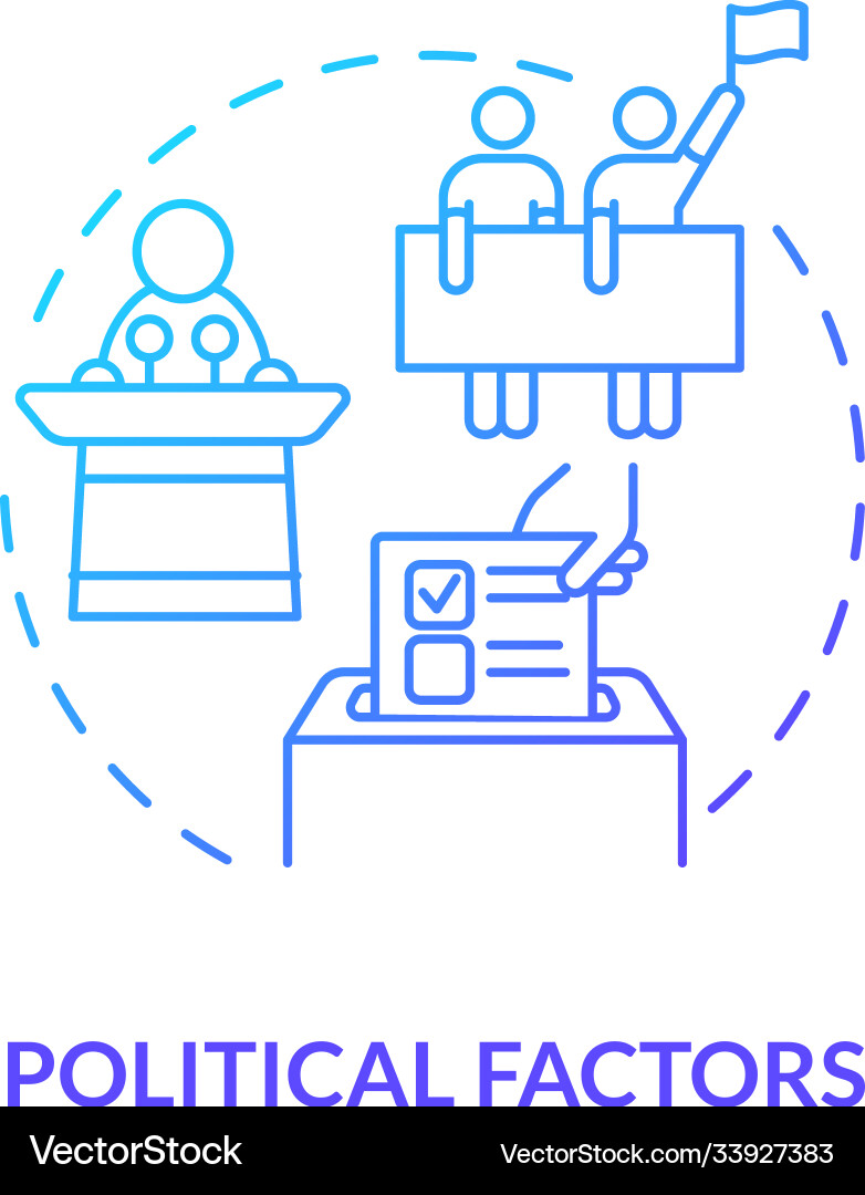 Political factors concept icon Royalty Free Vector Image
