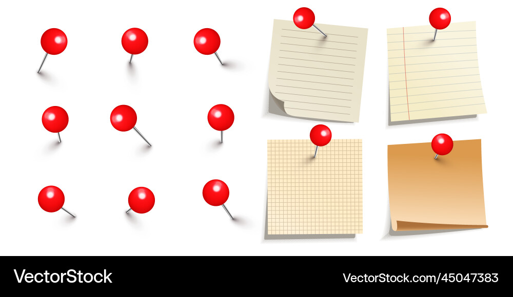 Realistic blank sticky notes isolated on white Vector Image