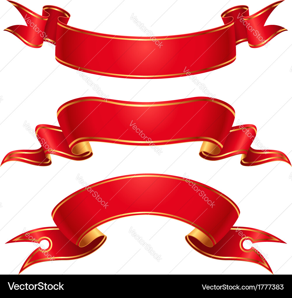Ribbon red gold Royalty Free Vector Image - VectorStock