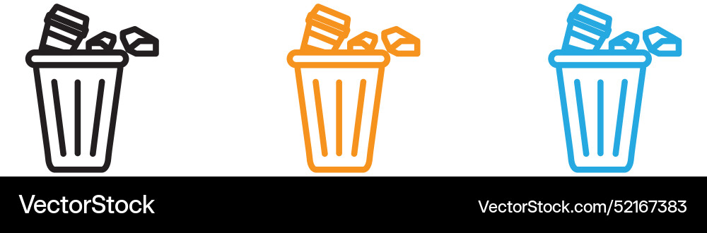 Solid waste icon logo set collection for web app Vector Image