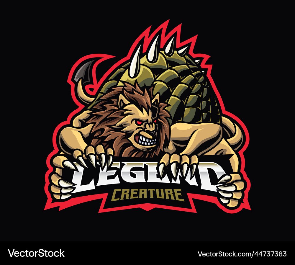 Tarrasque mascot logo design Royalty Free Vector Image