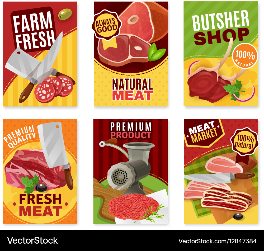 Butcher banners set Royalty Free Vector Image - VectorStock