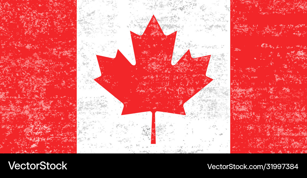 Canadian Flag Grunge Texture Royalty Free Vector Image