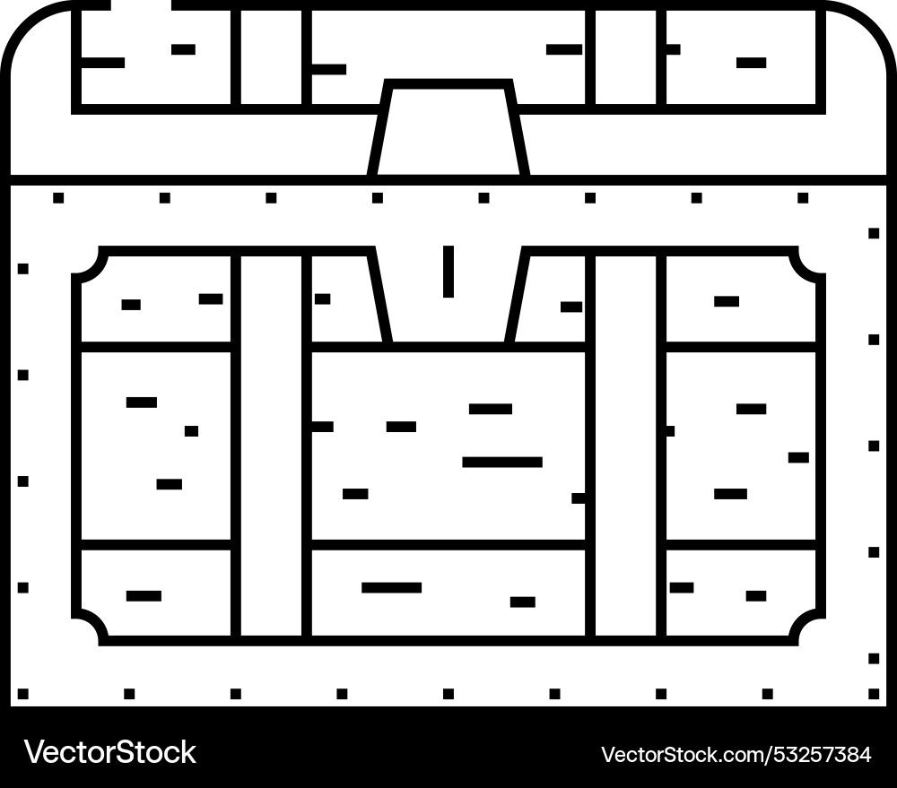 Chest with treasure line icon Royalty Free Vector Image