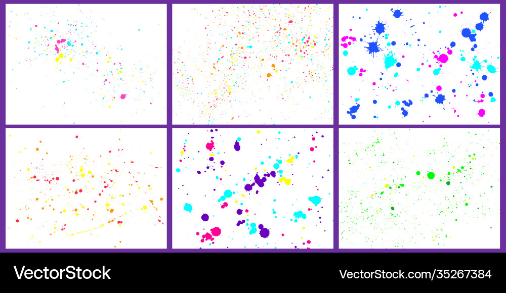 Color paint splatter background bright Royalty Free Vector