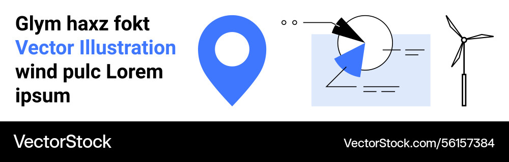 Geolocation renewable energy and data Royalty Free Vector