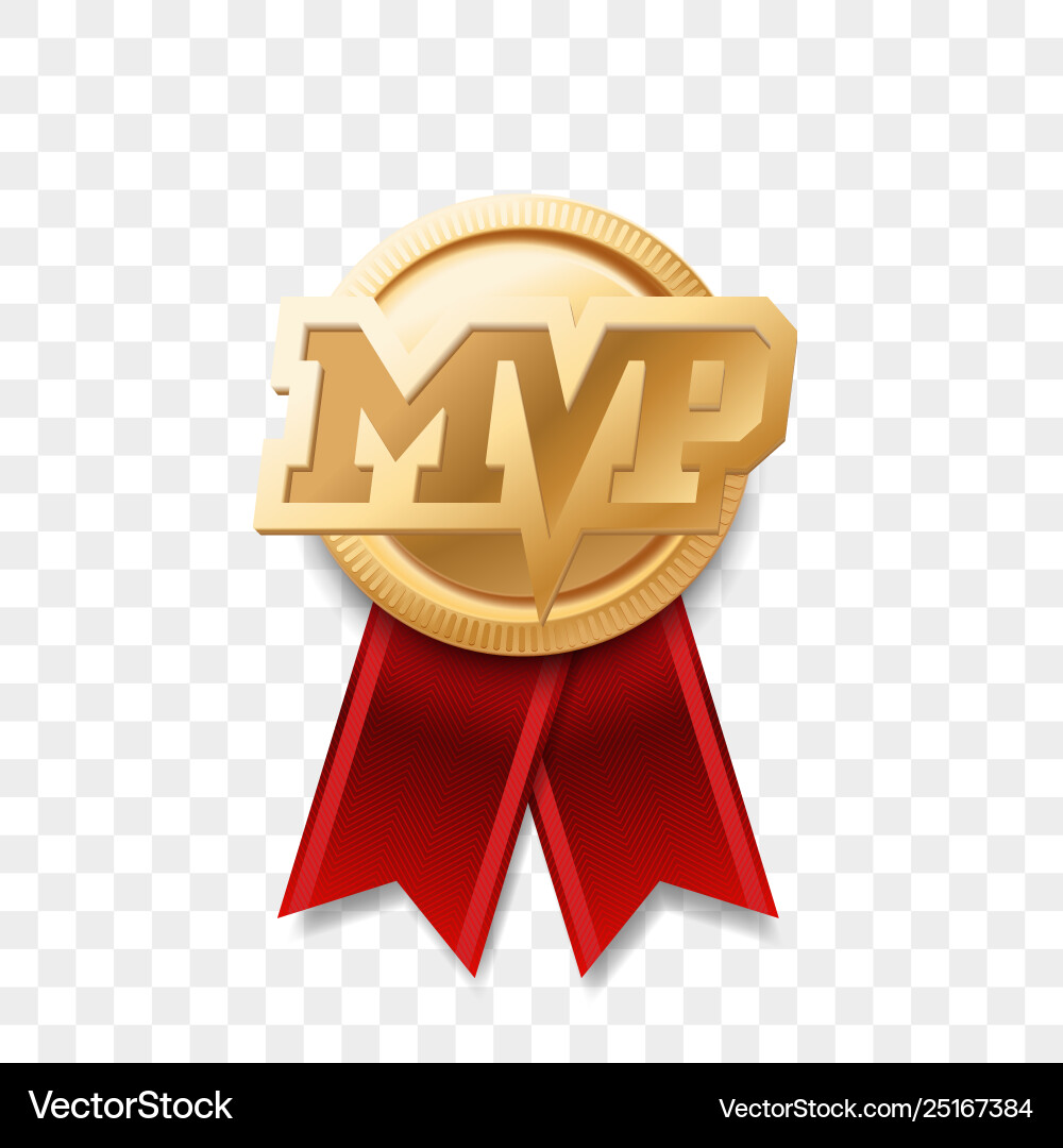 Gold MVP Award Trophy - Most Valuable Player Vector Image