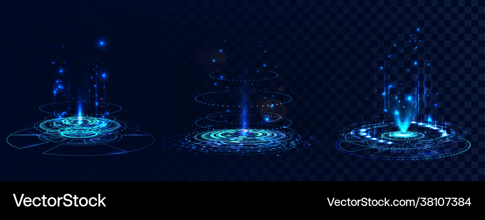 Hud holograms - portal for gui ui app design Vector Image